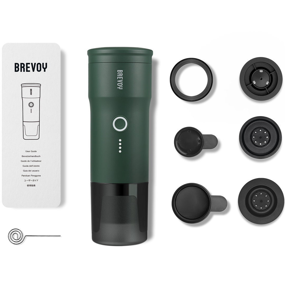 Brevoy | Portable Espresso Machine | Self-Heating Travel Coffee Maker ...