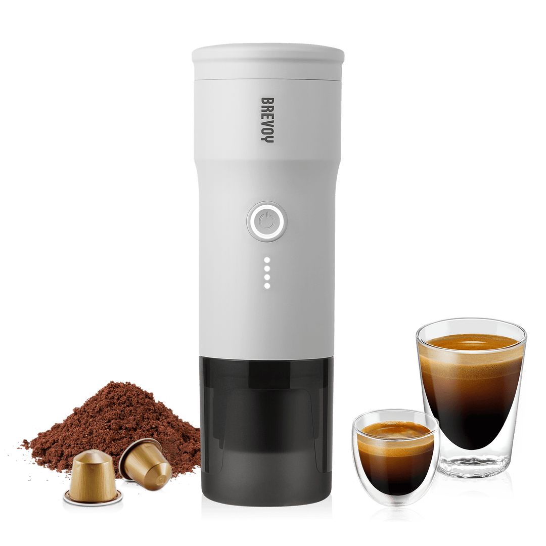 Brevoy | Portable Espresso Machine | Self-Heating Travel Coffee Maker ...